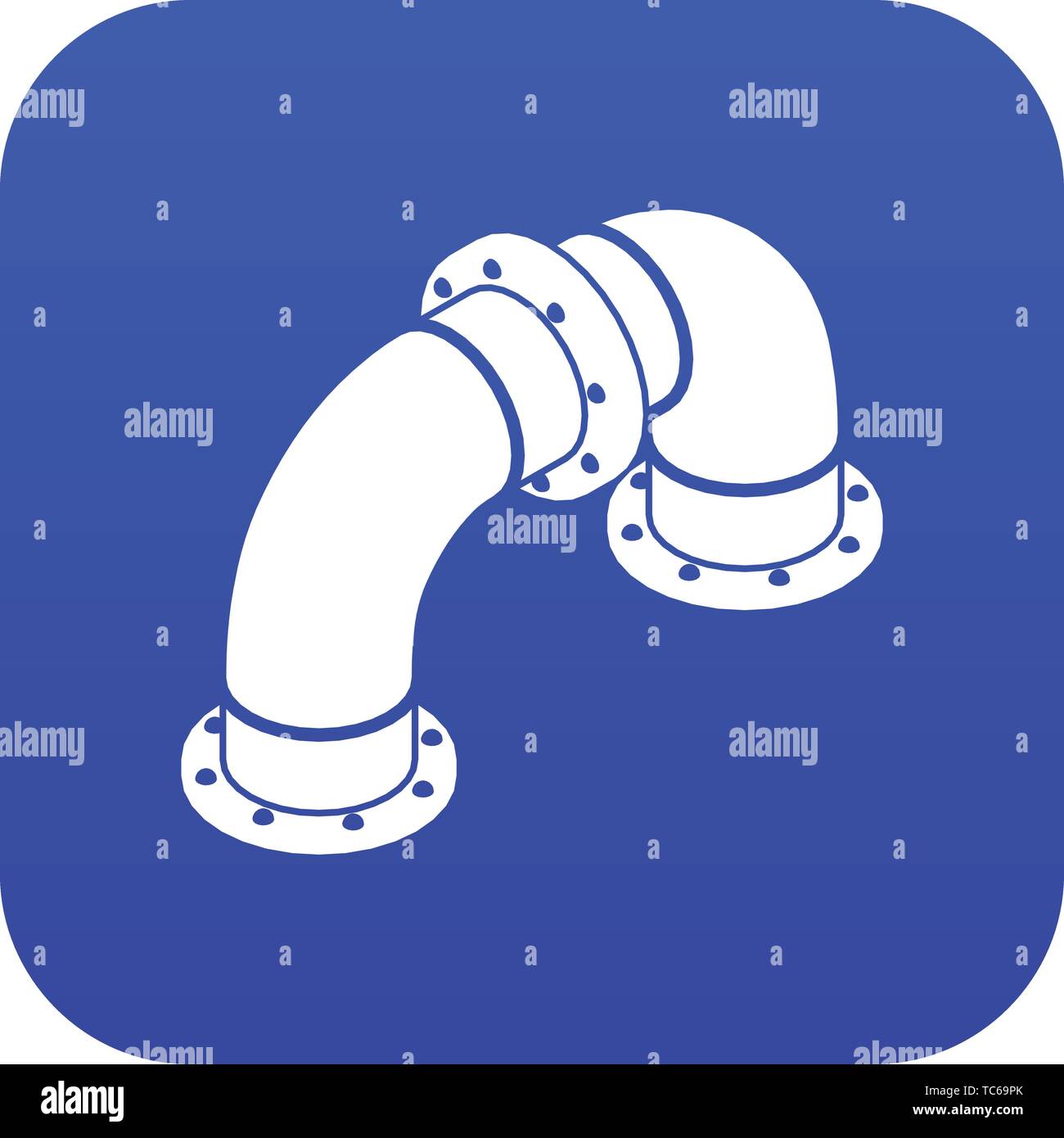 Curved pipe icon blue vector Stock Vector Image & Art - Alamy