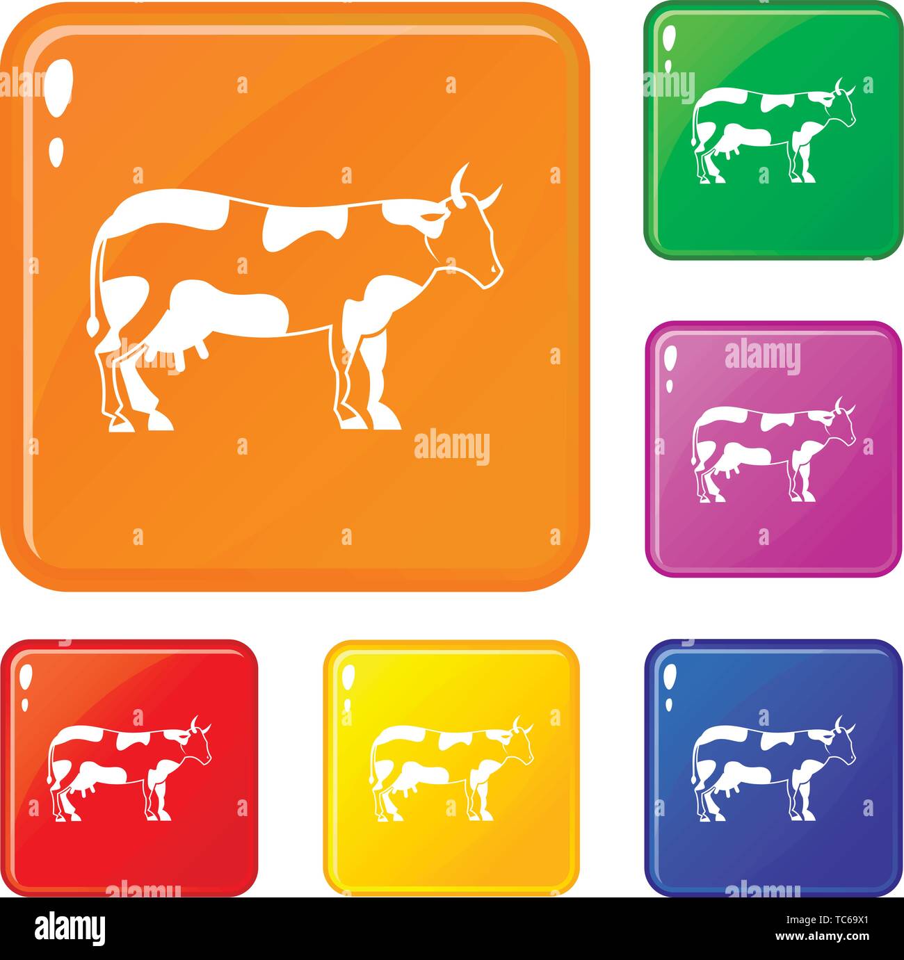 Cow icons set vector color Stock Vector Image & Art - Alamy