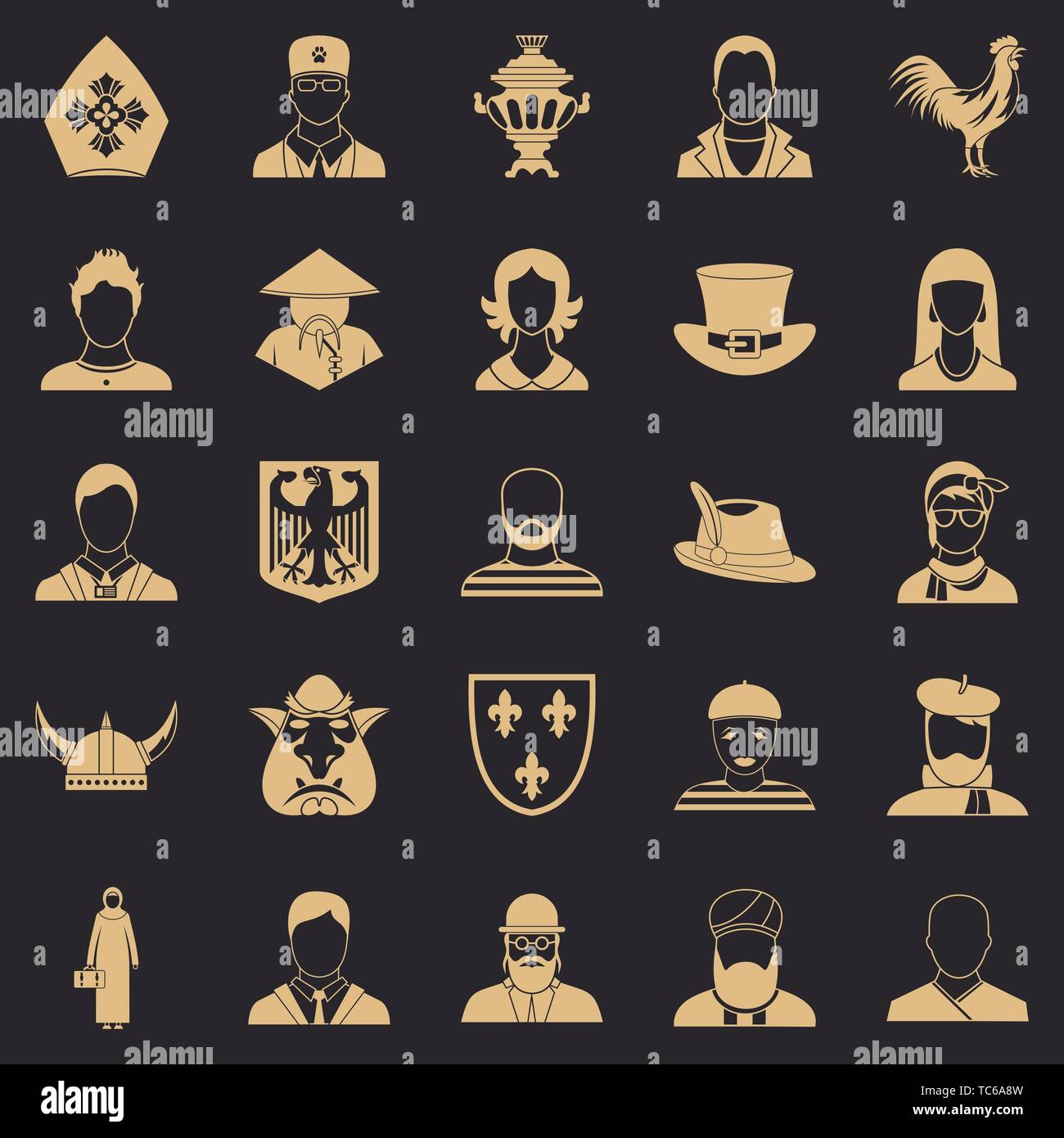 National icons set, simple style Stock Vector Image & Art - Alamy