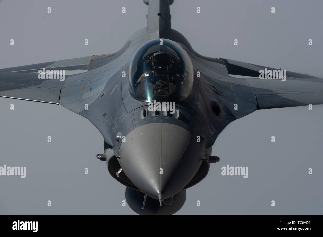An Iraqi Air Force F-16 Fighting Falcon conducts a training mission ...