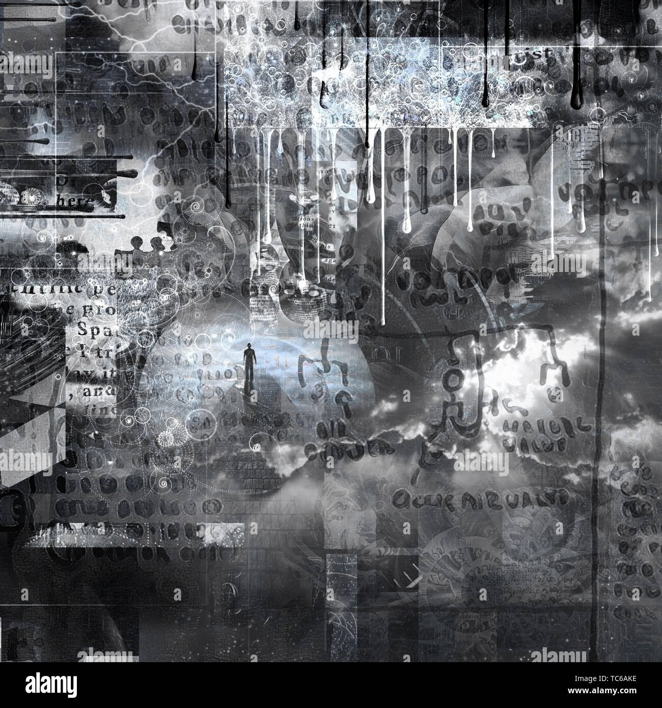 Abstract painting. Man on a road to enlightenment. 3D rendering Stock ...