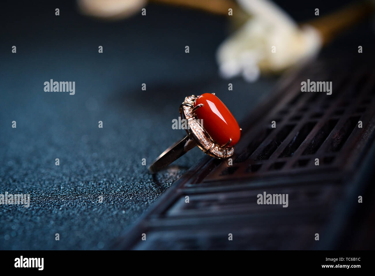 Red coral ring Stock Photo - Alamy