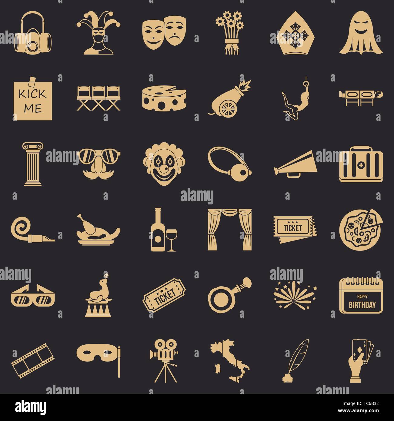 Dramatization icons set, simple style Stock Vector Image & Art - Alamy