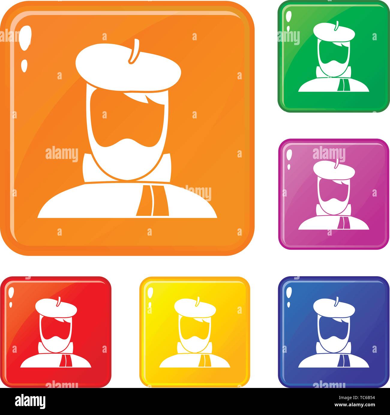 Artist icons set vector color Stock Vector Image & Art - Alamy