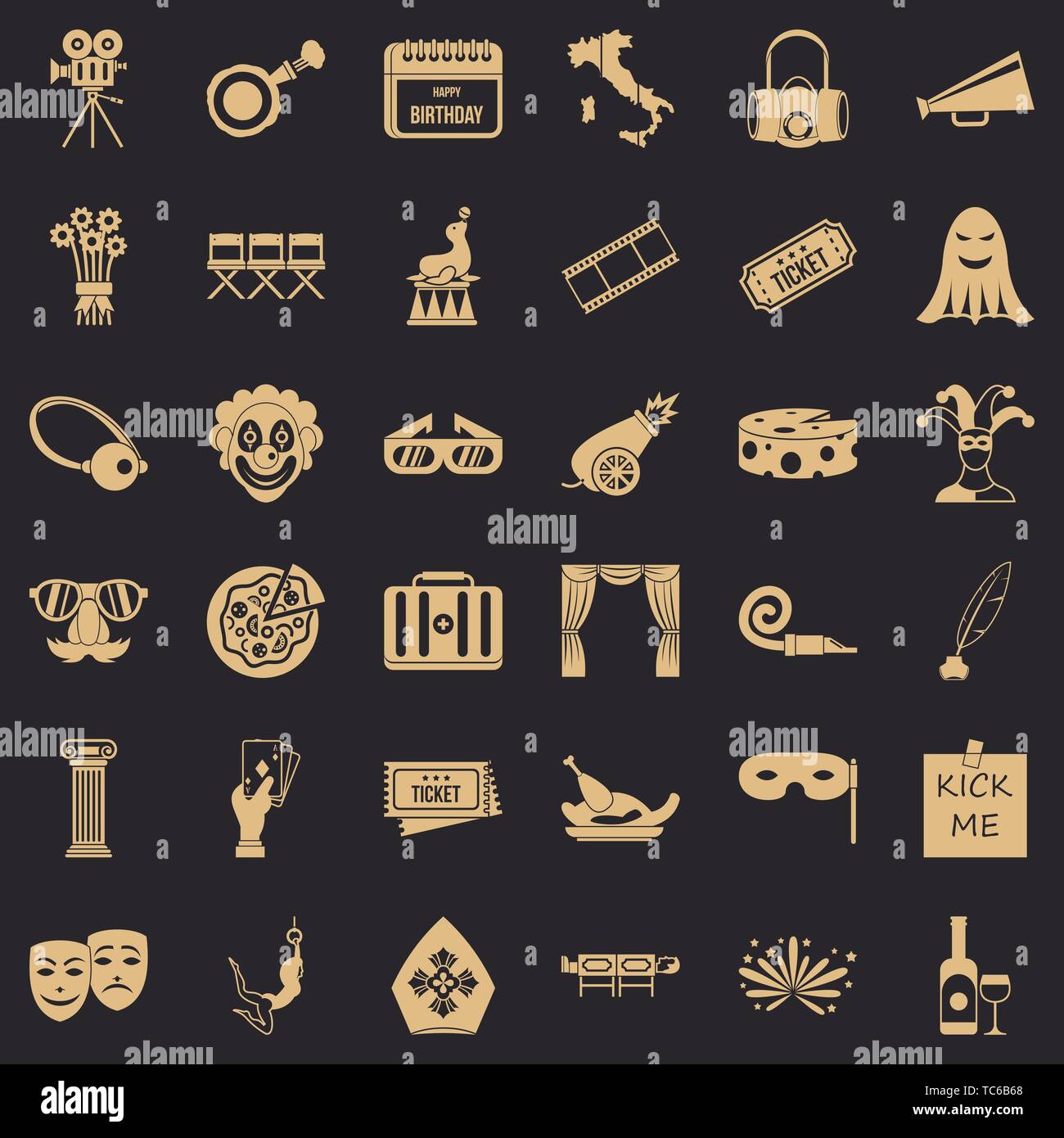 Scene icons set, simple style Stock Vector Image & Art - Alamy