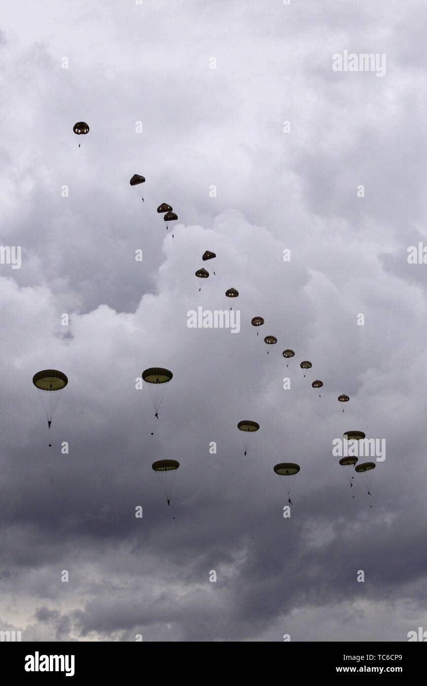 Sannerville, Normandy, France, 5th June 2019. Hundreds of French ...