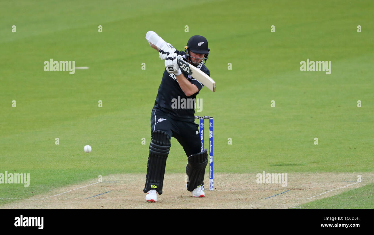 LONDON, ENGLAND. 05 JUNE 2019: Colin Munro of New Zealand plays a shot ...