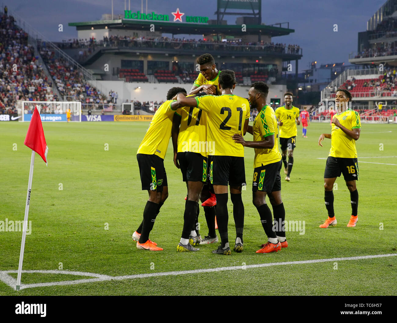 Washington DC, USA. 5th June, 2019. Jamaican Men's National Team ...