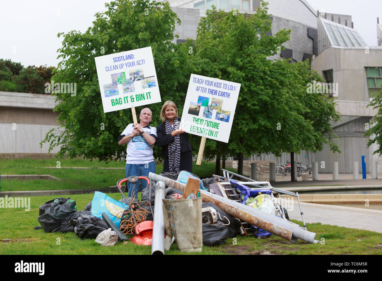 Edinburgh, Scotland. 5th June. 2019. Campaign to tackle fly tipping to ...