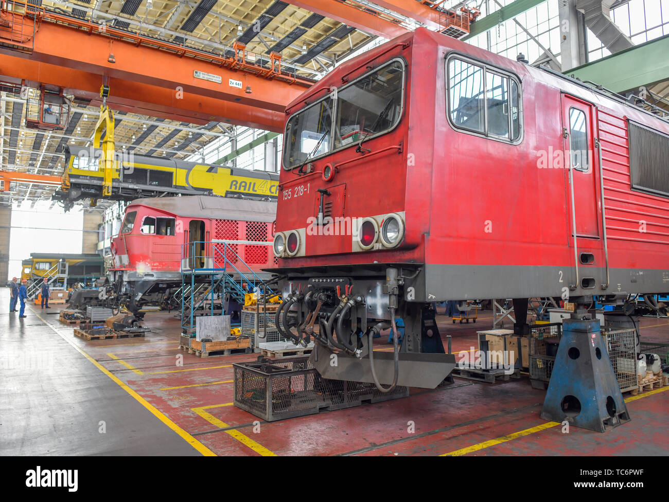 Cottbus, Germany. 05th June, 2019. View into the vehicle maintenance ...