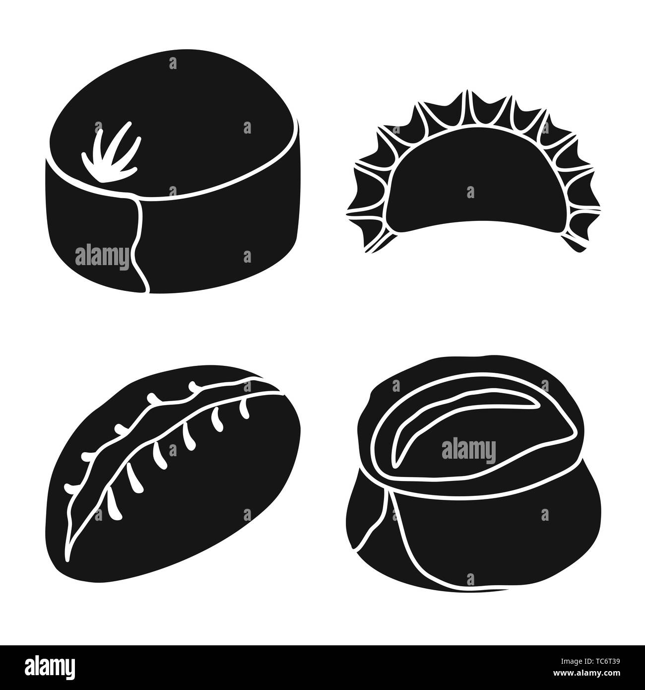 Vector illustration of cuisine and appetizer logo. Set of cuisine and ...