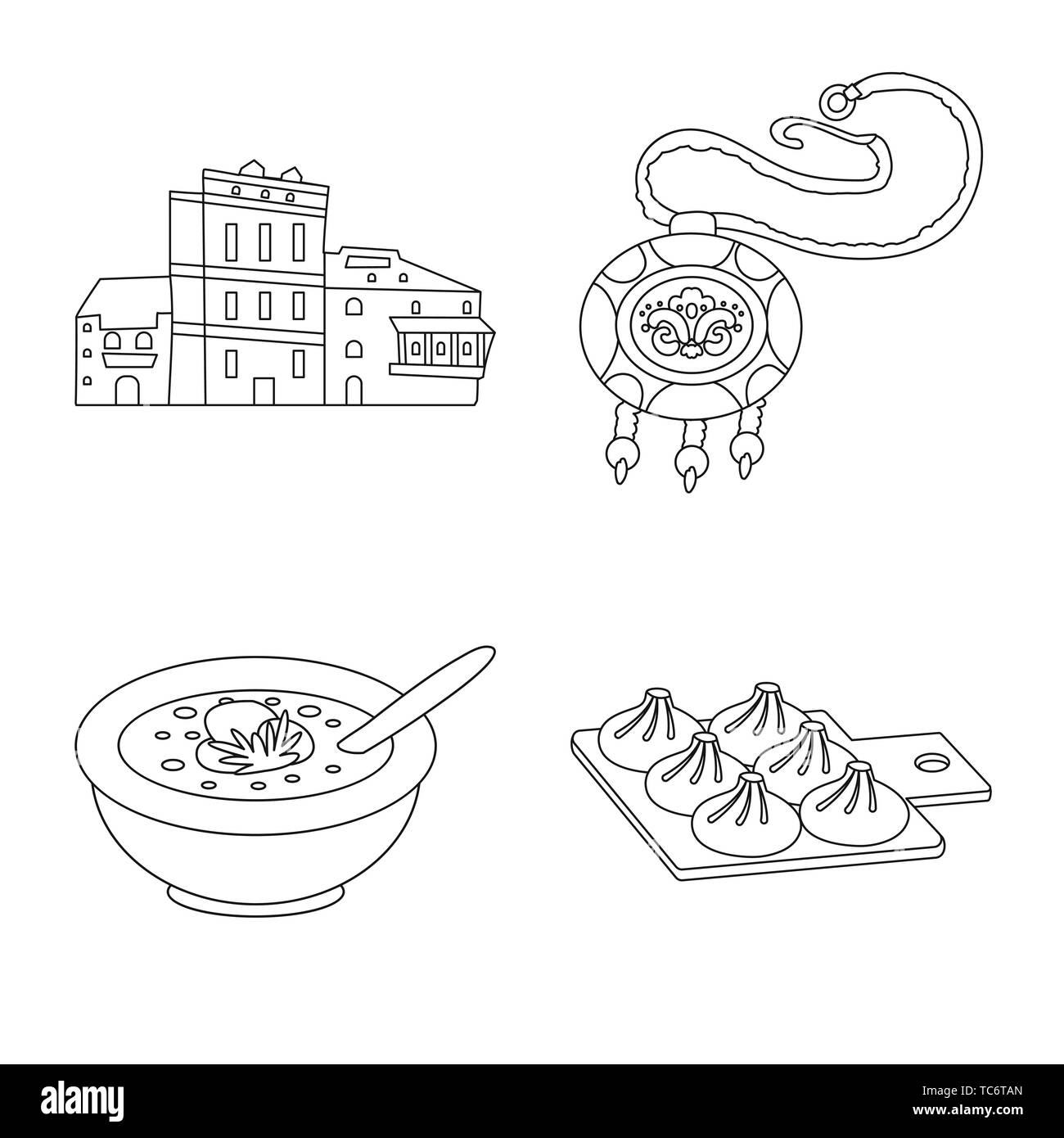 Isolated object of traditions and national symbol. Set of traditions ...