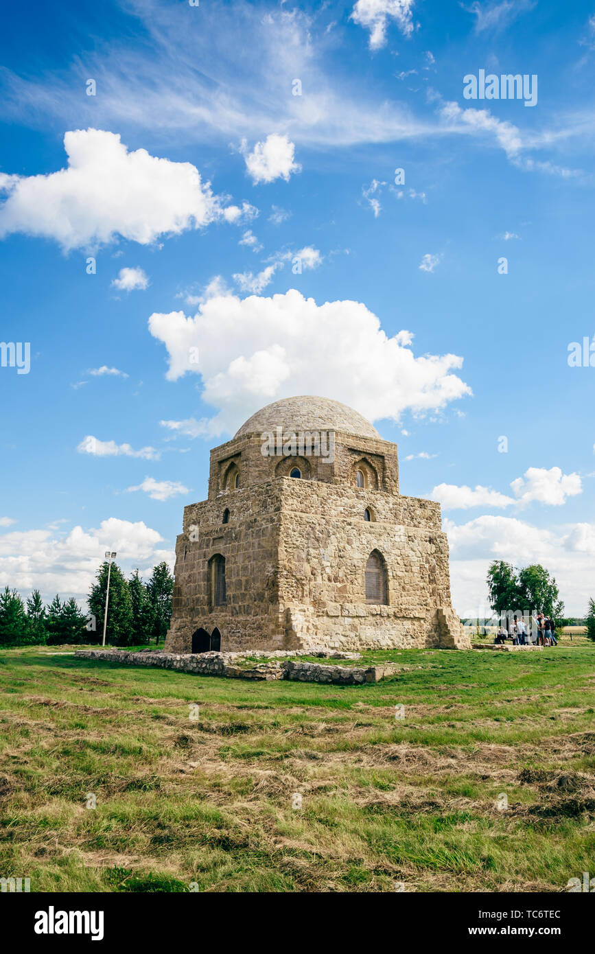 Ruins of Black House in Bolghar Hill-Fort with Group of Tourist Stock ...
