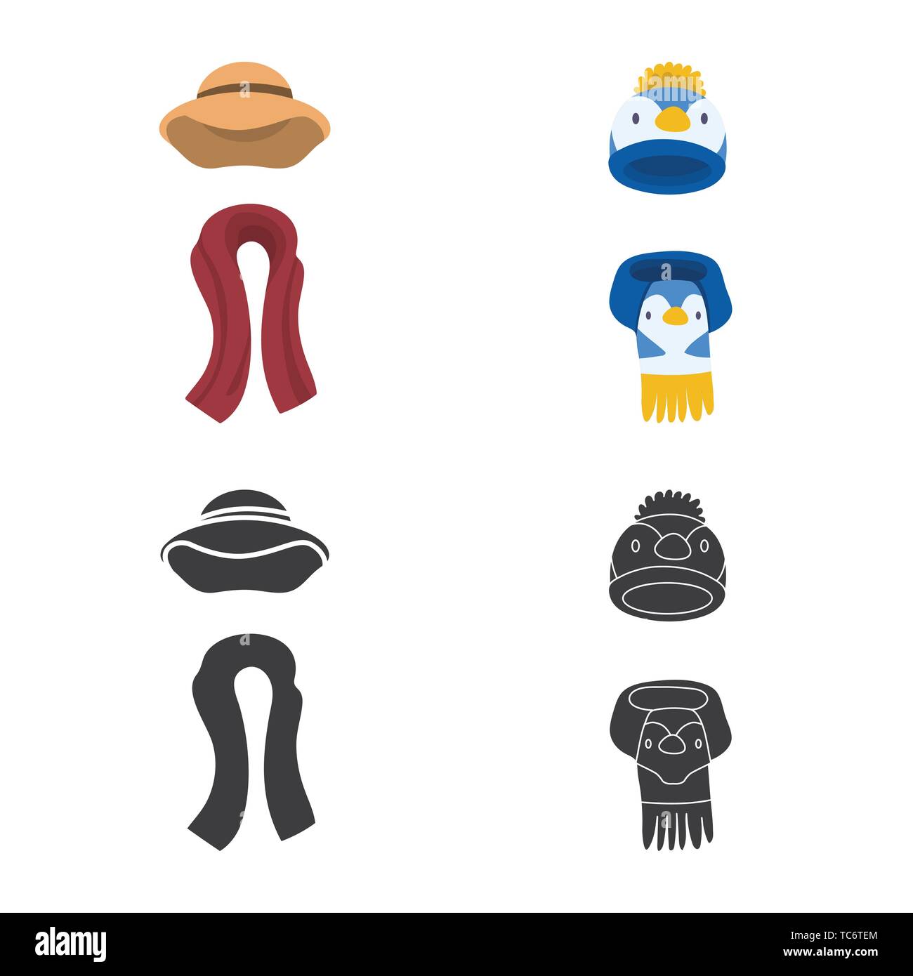 Vector illustration of clothes and texture icon. Set of clothes and ...