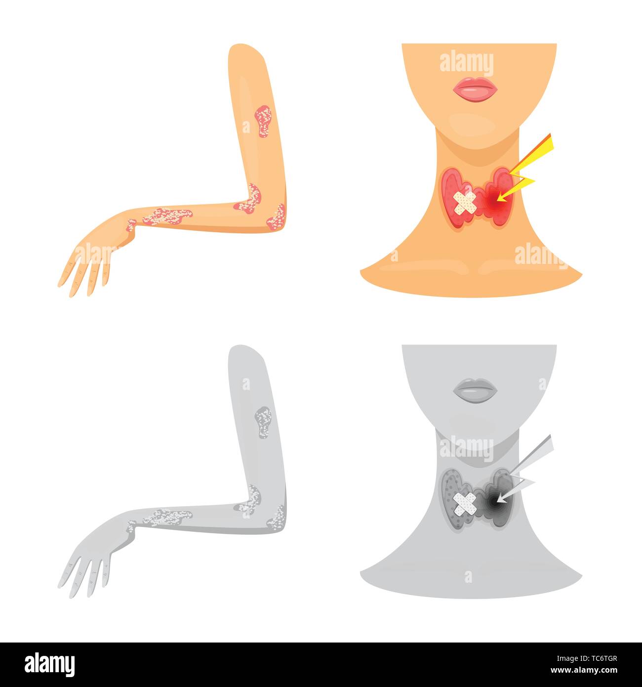 Vector design of medical and pain logo. Set of medical and disease ...