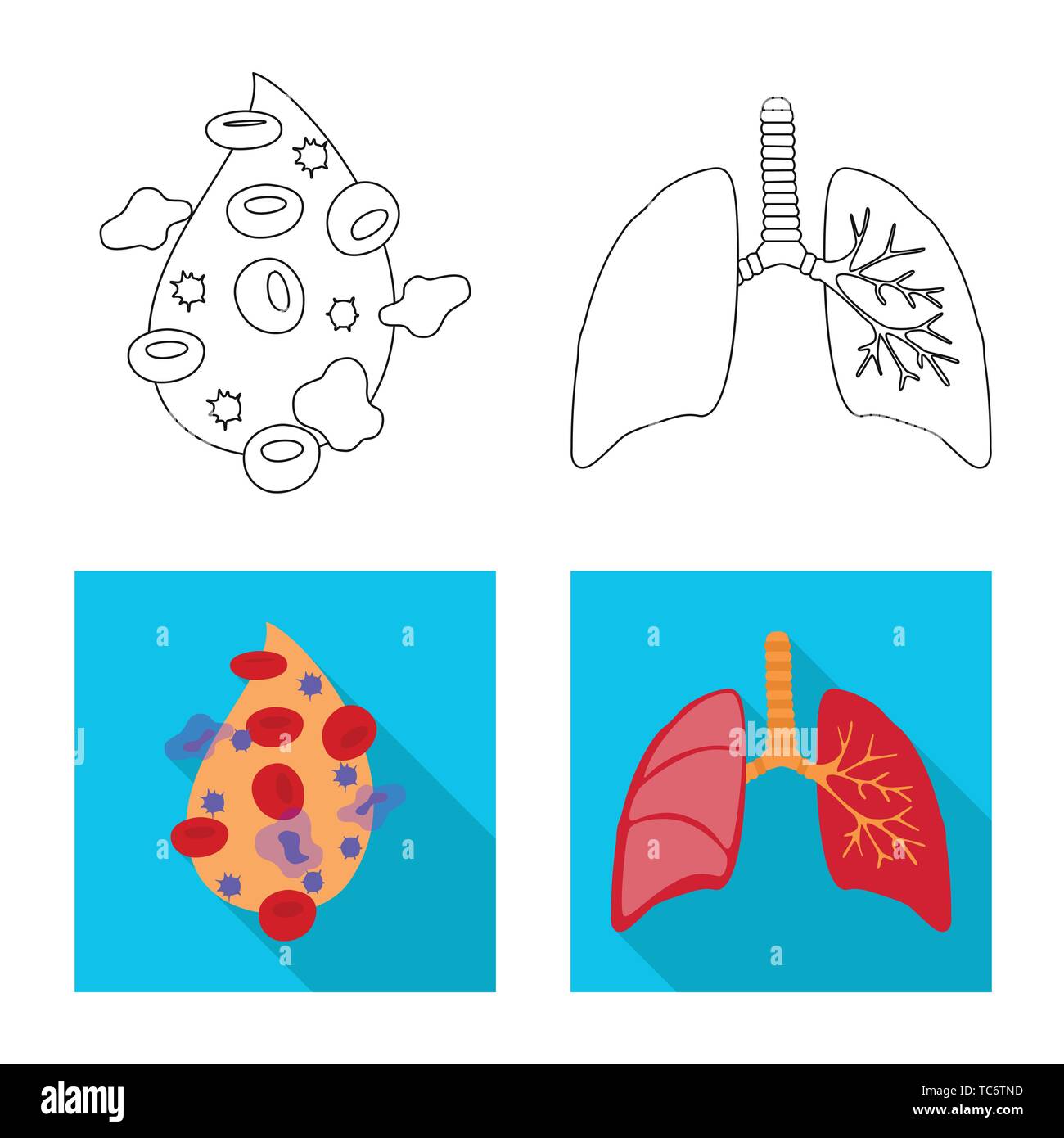 Isolated object of biology and scientific sign. Set of biology and ...