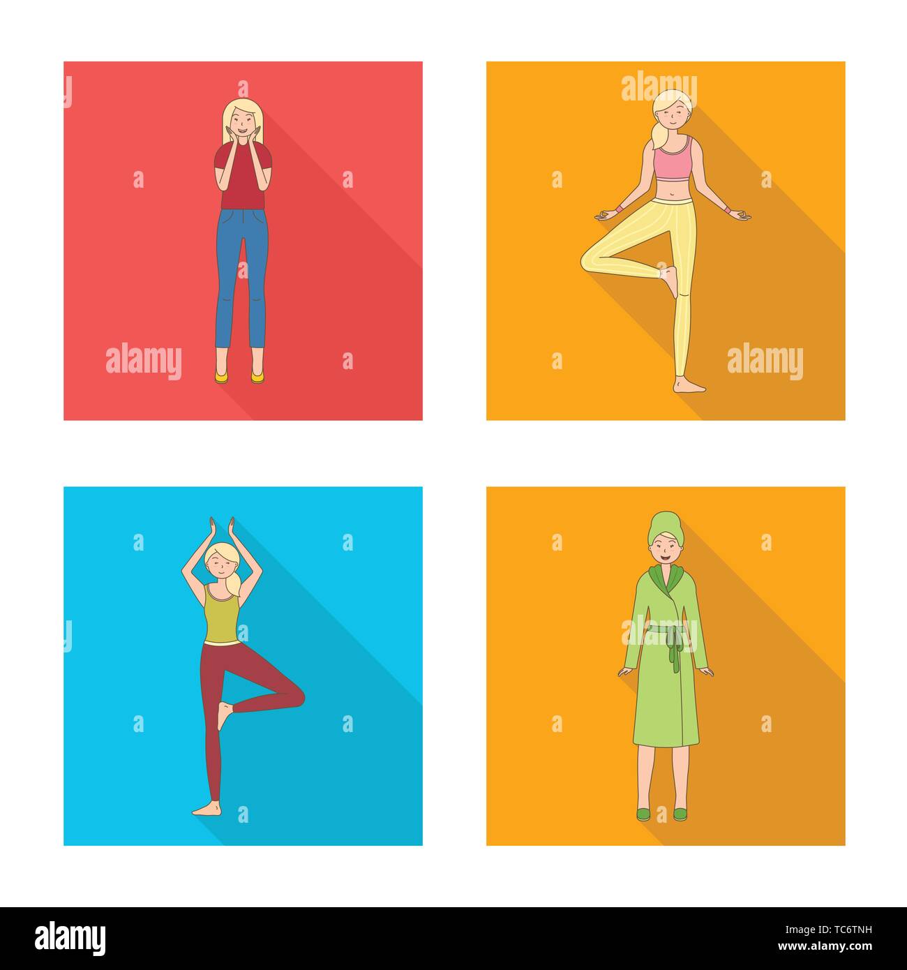 Vector design of woman and body icon. Set of woman and style stock ...