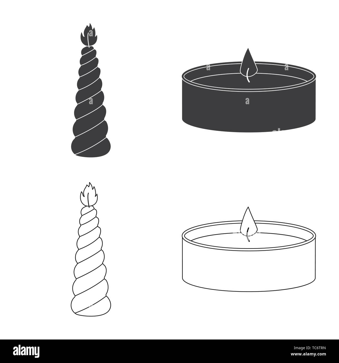 Vector illustration of relaxation and flame symbol. Collection of ...