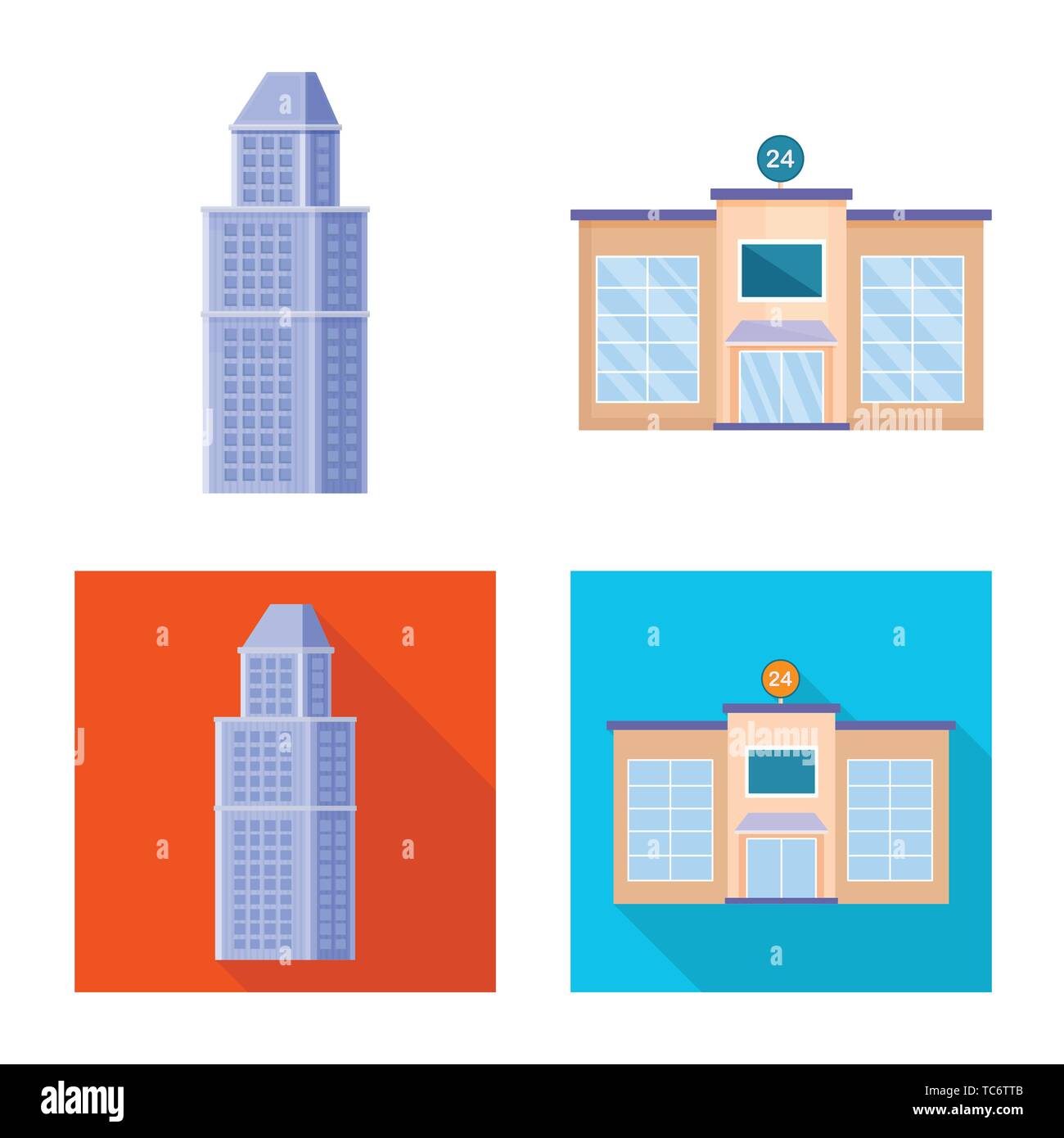 Vector illustration of municipal and center logo. Collection of ...