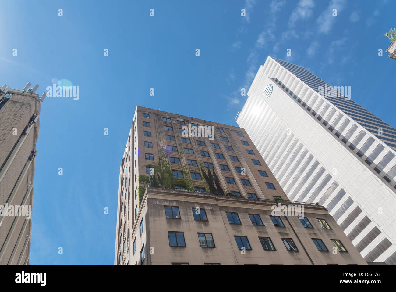 Whitacre Tower building with AT T logo in Downtown Dallas, Texas Stock ...