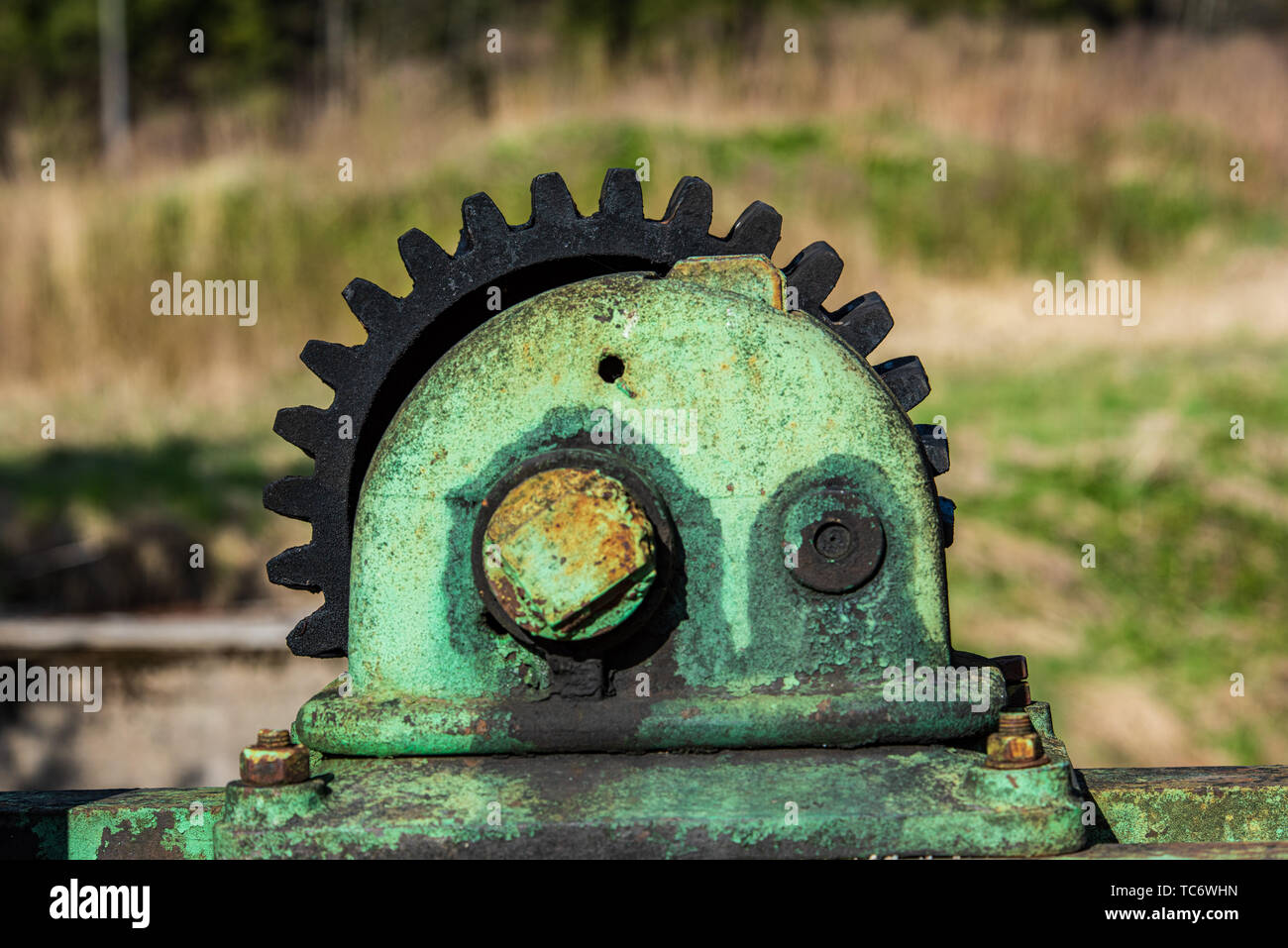 old rusty metal parts from old instruments and mechanics. historical ...