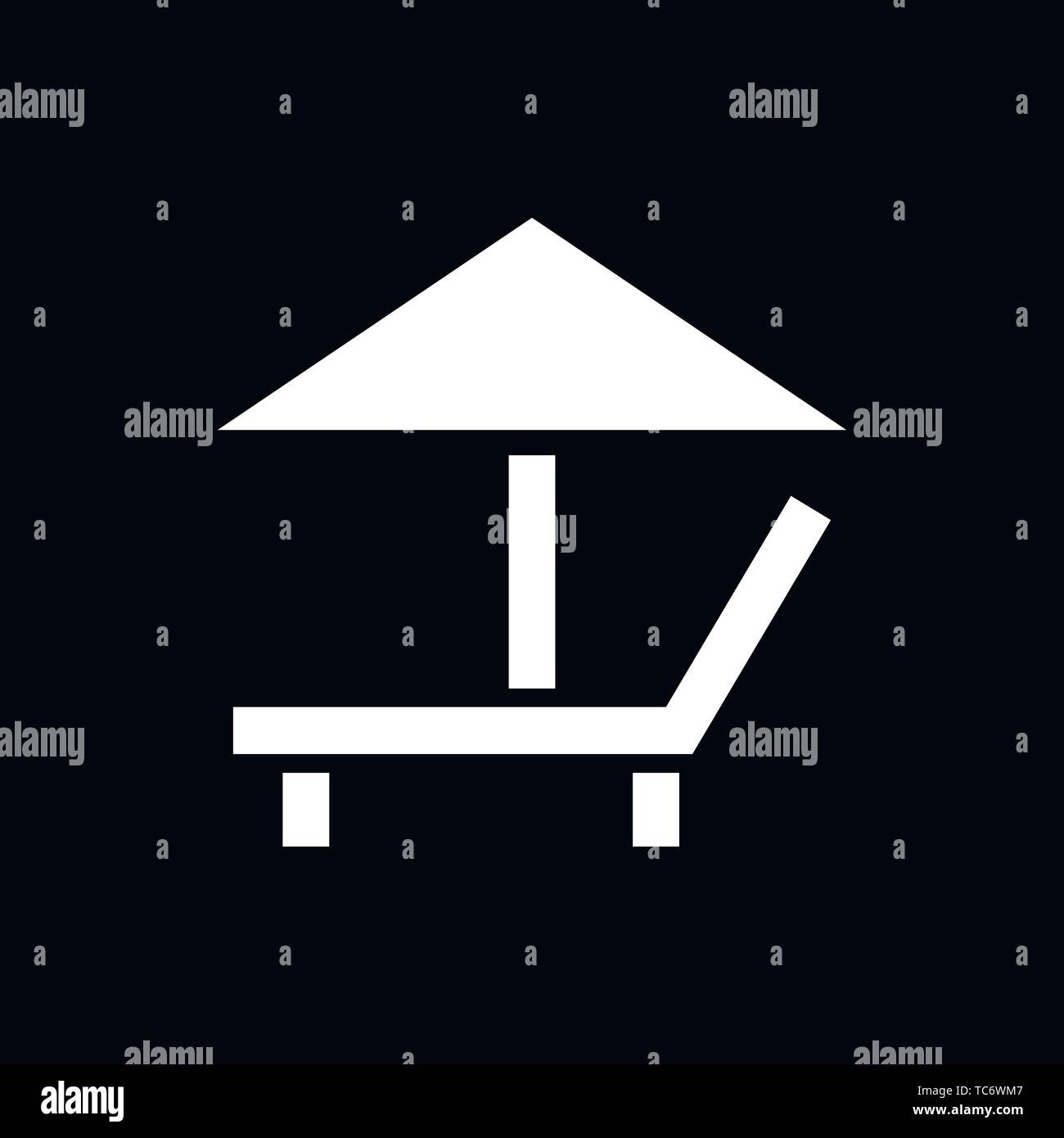 Chaise lounge icon logo, vector sign symbol for design Stock Vector ...