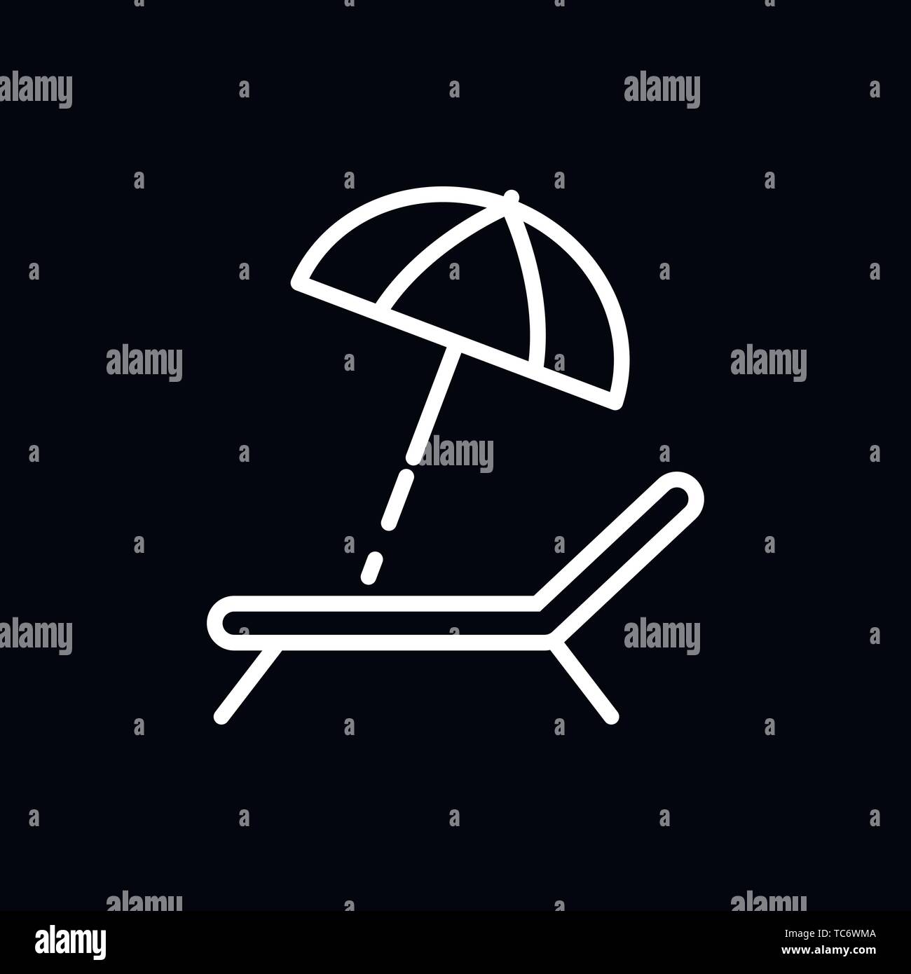 Chaise lounge icon logo, vector sign symbol for design Stock Vector ...