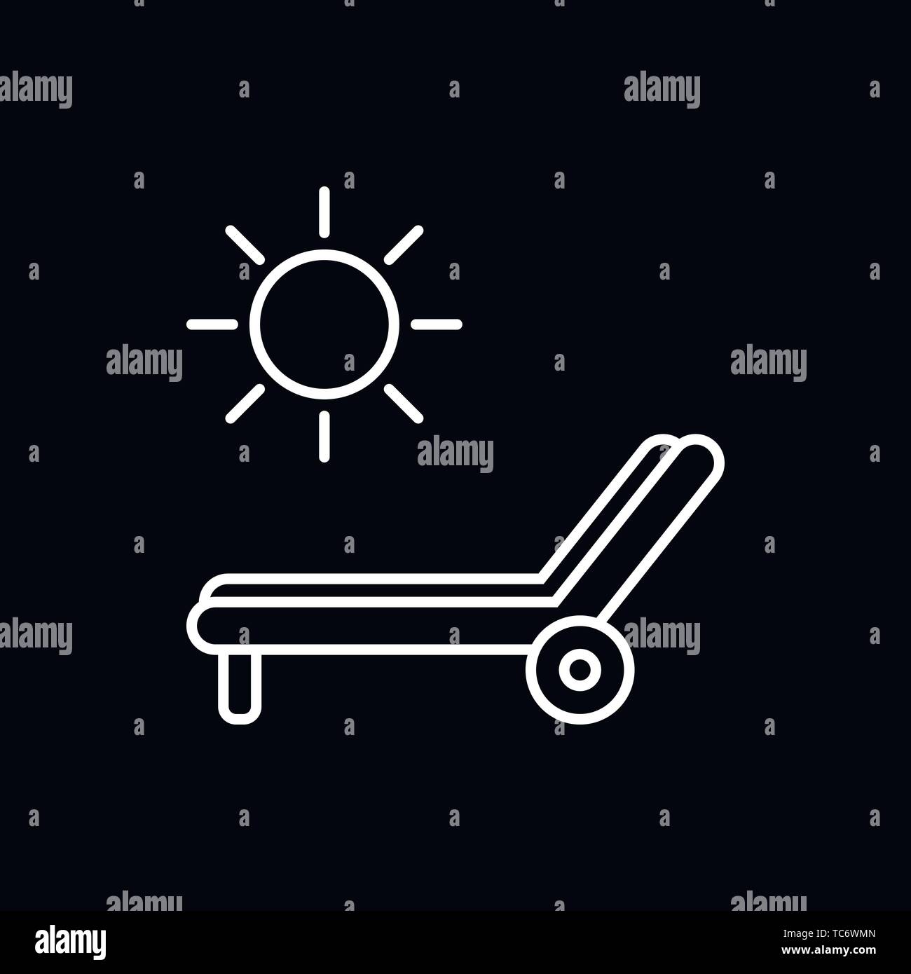 Chaise lounge icon logo, vector sign symbol for design Stock Vector ...