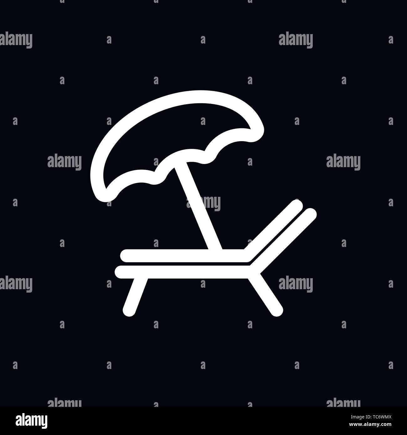Chaise lounge icon logo, vector sign symbol for design Stock Vector ...