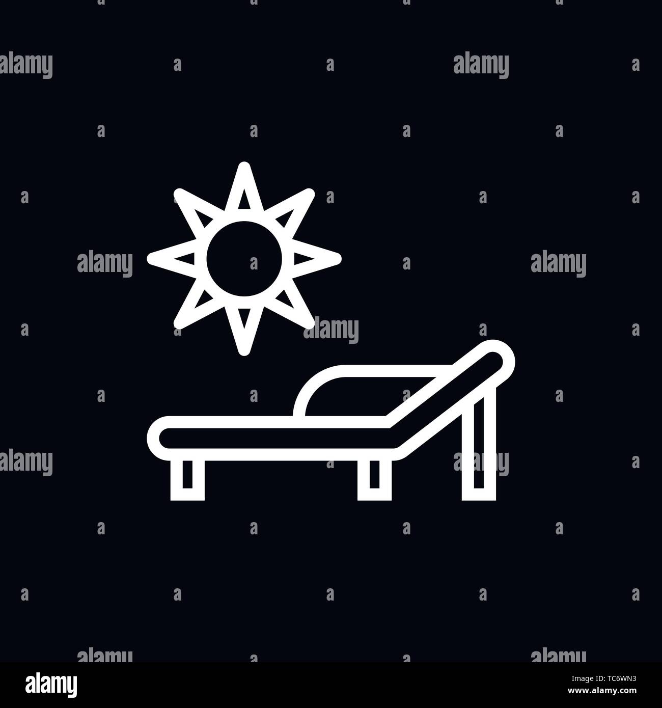 Chaise lounge icon logo, vector sign symbol for design Stock Vector ...