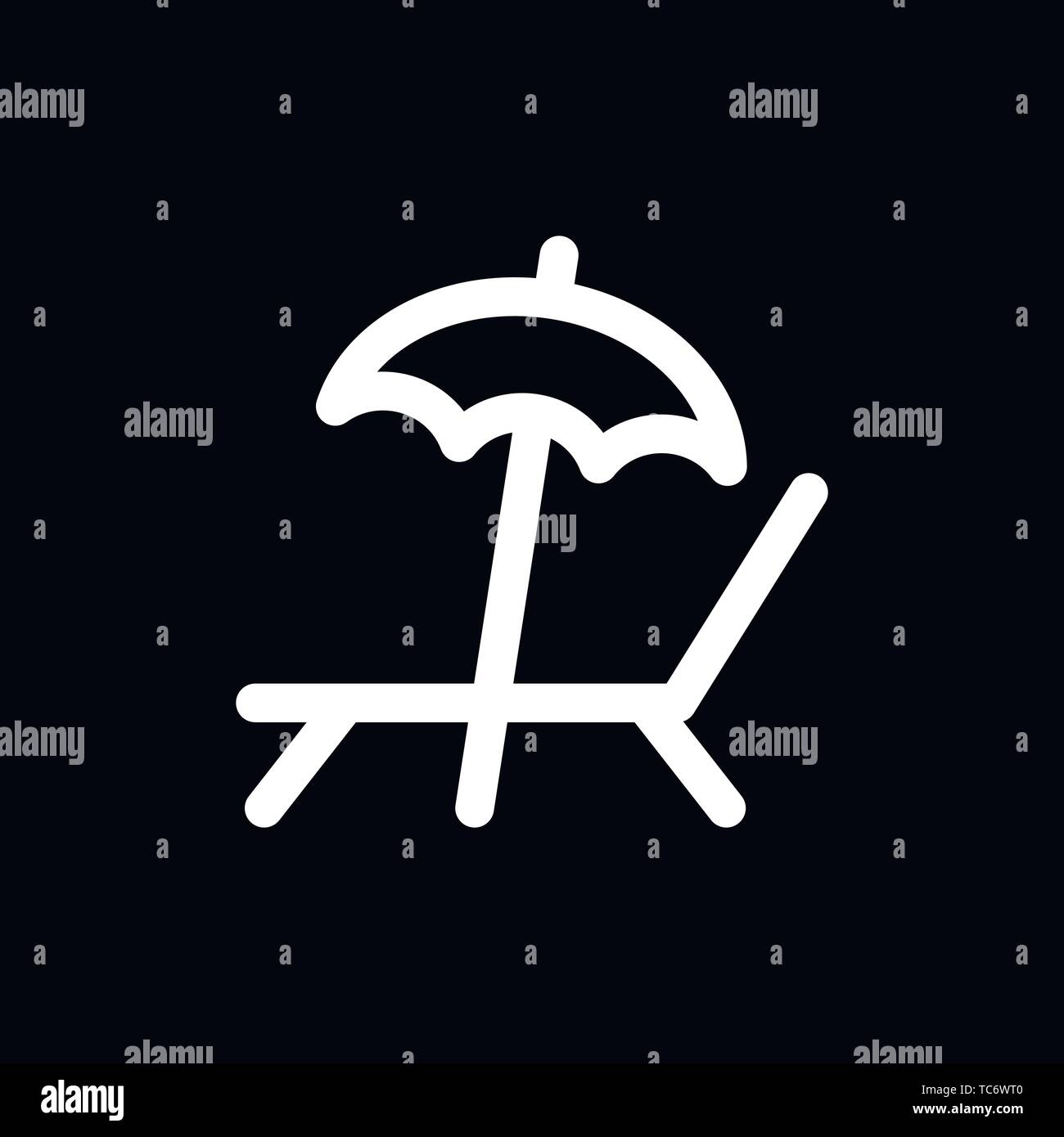 Chaise lounge icon logo, vector sign symbol for design Stock Vector ...