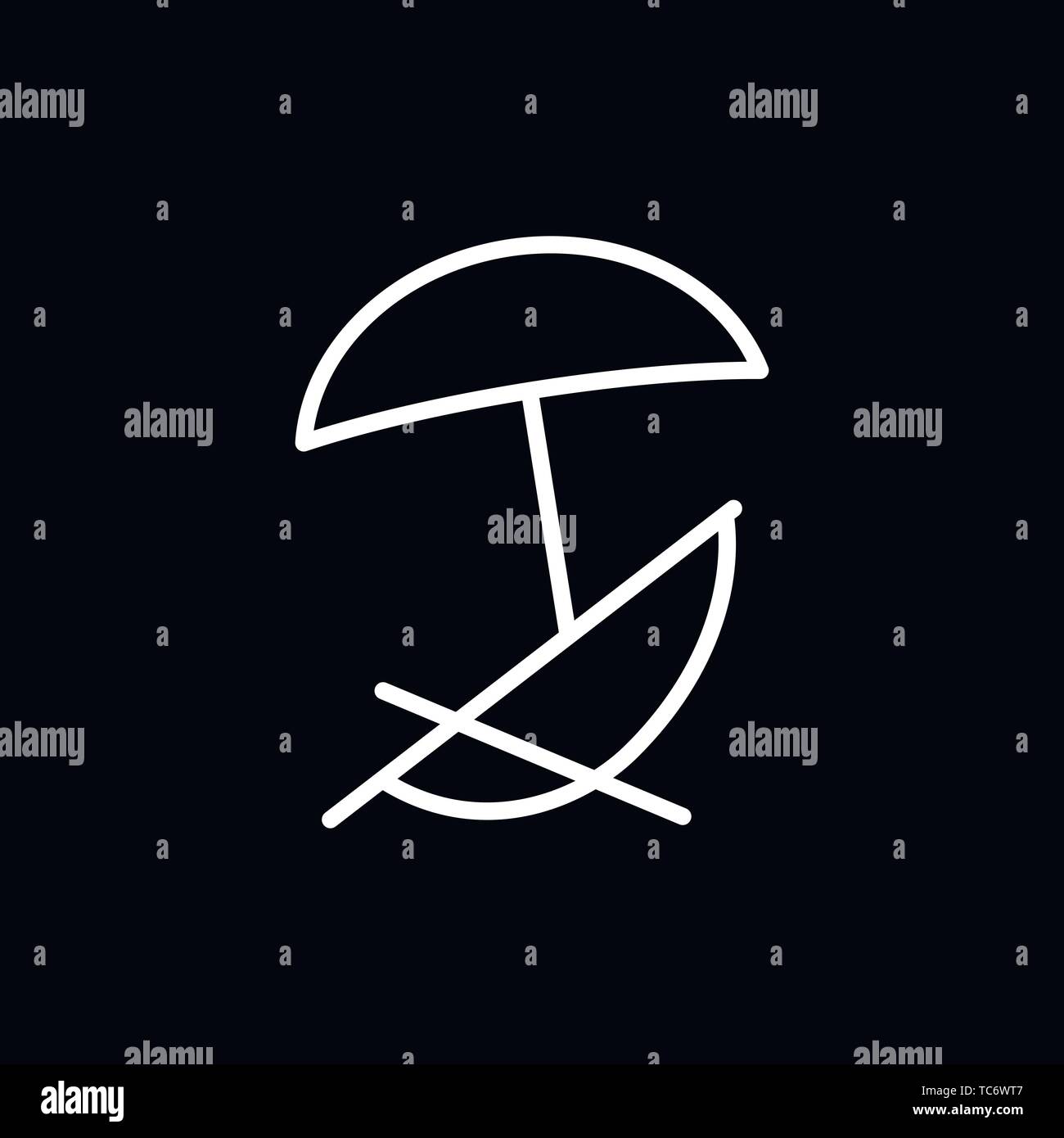 Chaise lounge icon logo, vector sign symbol for design Stock Vector ...