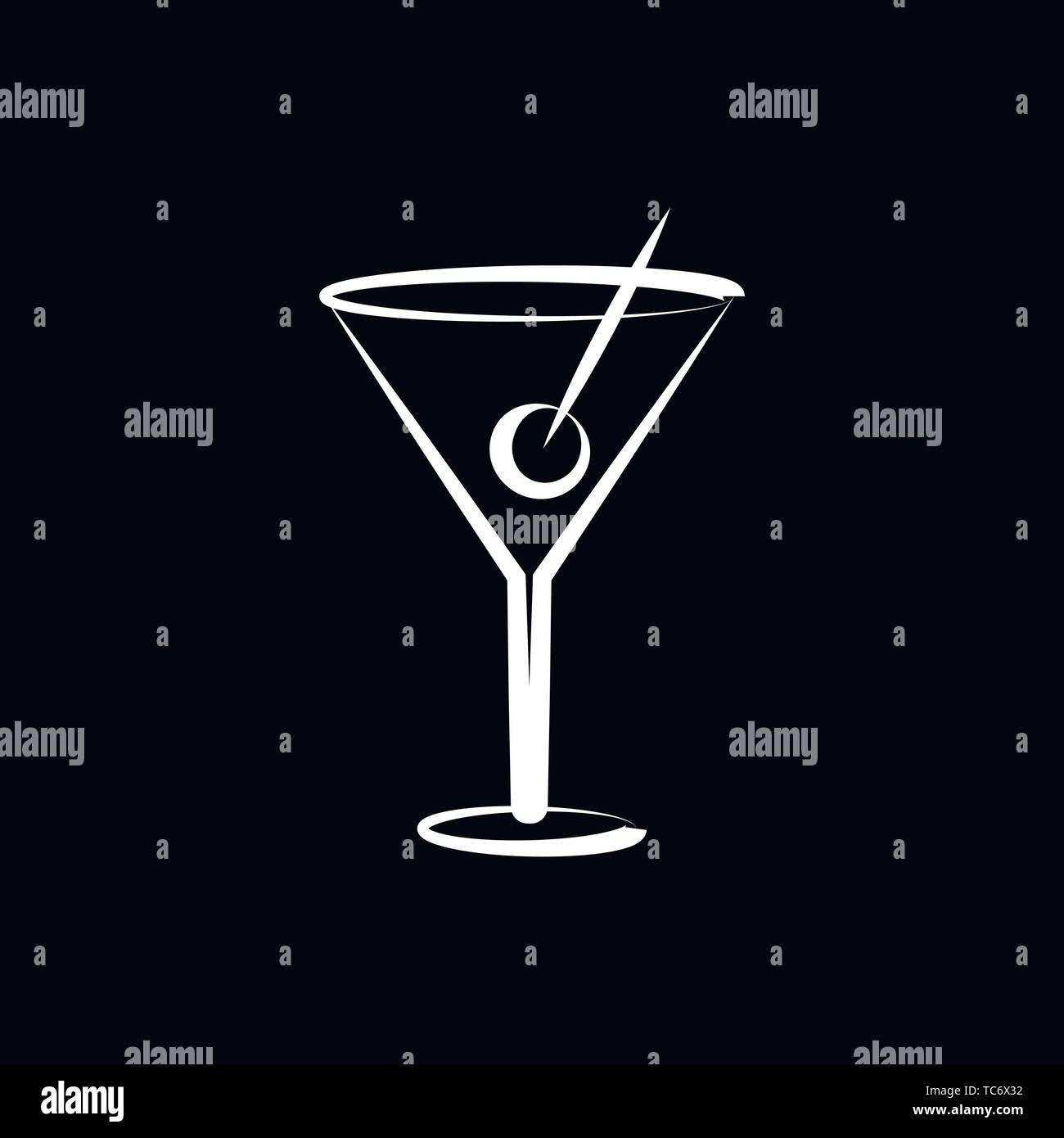 Martini icon logo, vector sign symbol for design Stock Vector Image ...