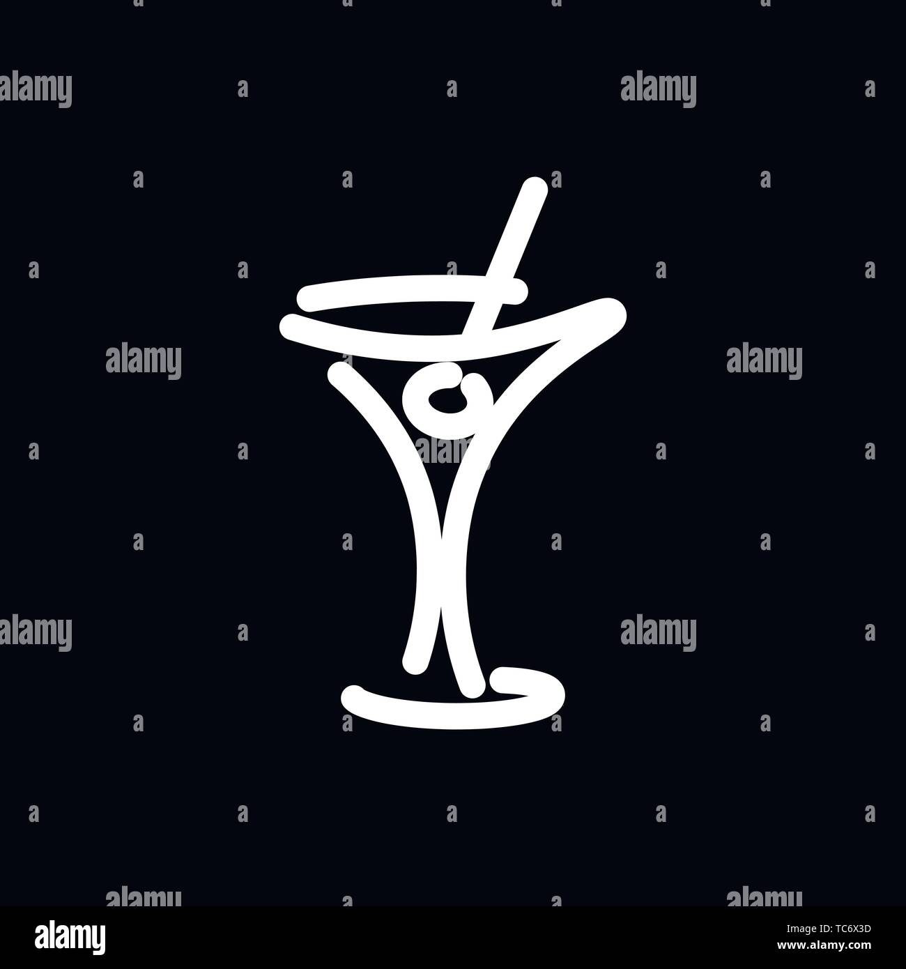 Martini icon logo, vector sign symbol for design Stock Vector Image ...