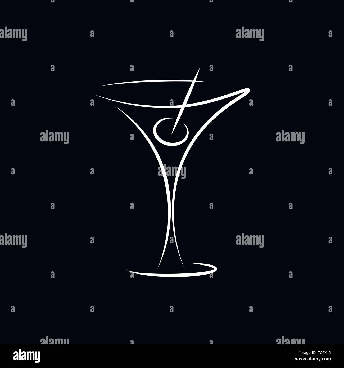 Martini icon logo, vector sign symbol for design Stock Vector Image ...
