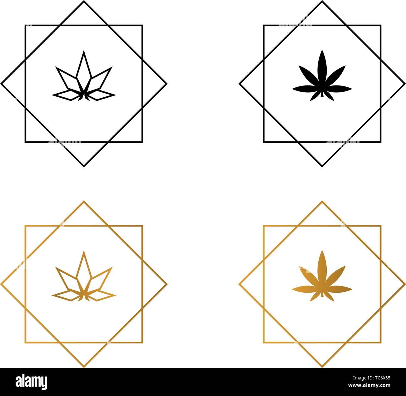 Cannabis marijuana leaf icon outline Cut Out Stock Images & Pictures ...