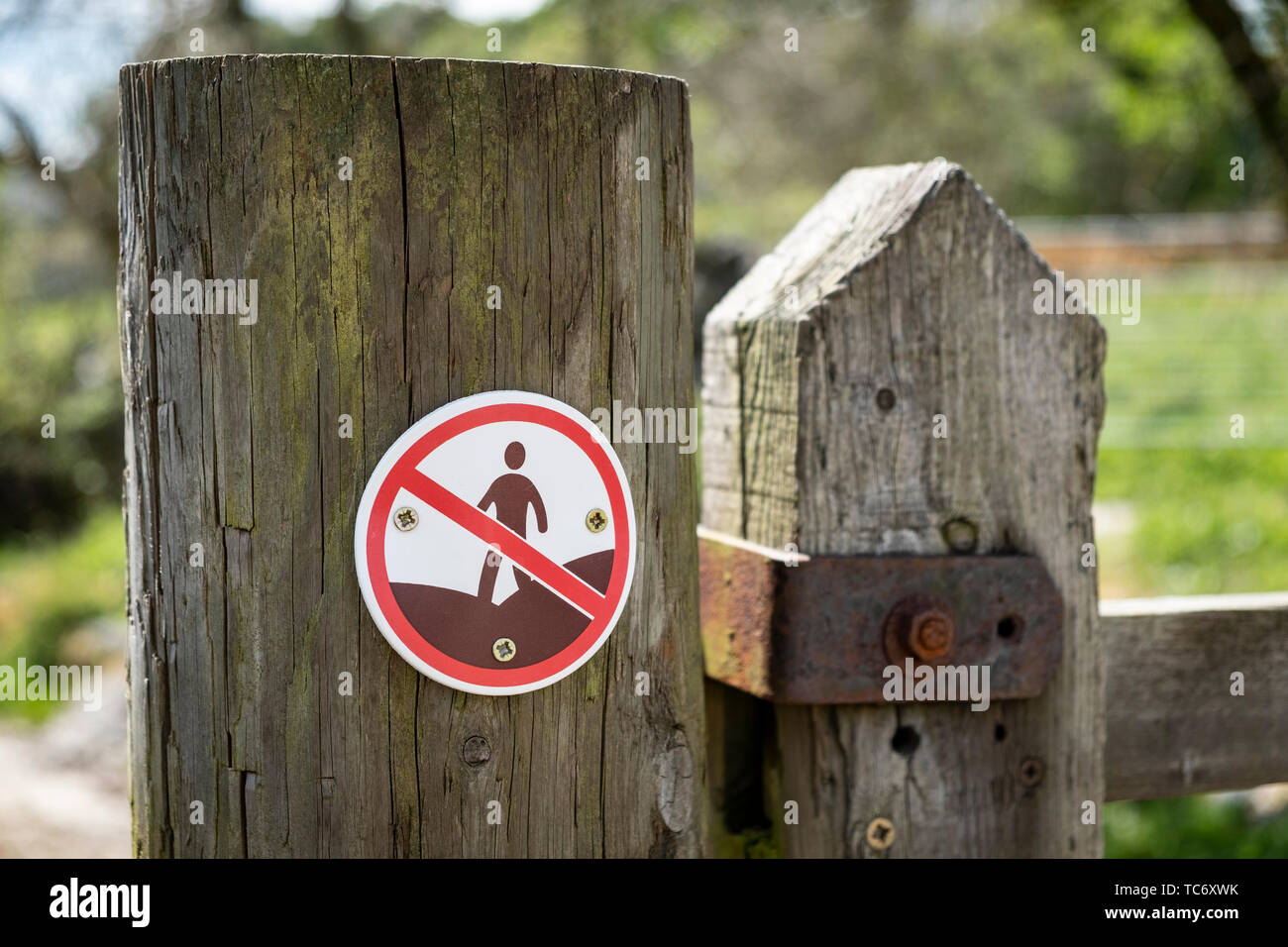 'Open Access Prohibition' sign located at the boundary of 'Access Land ...