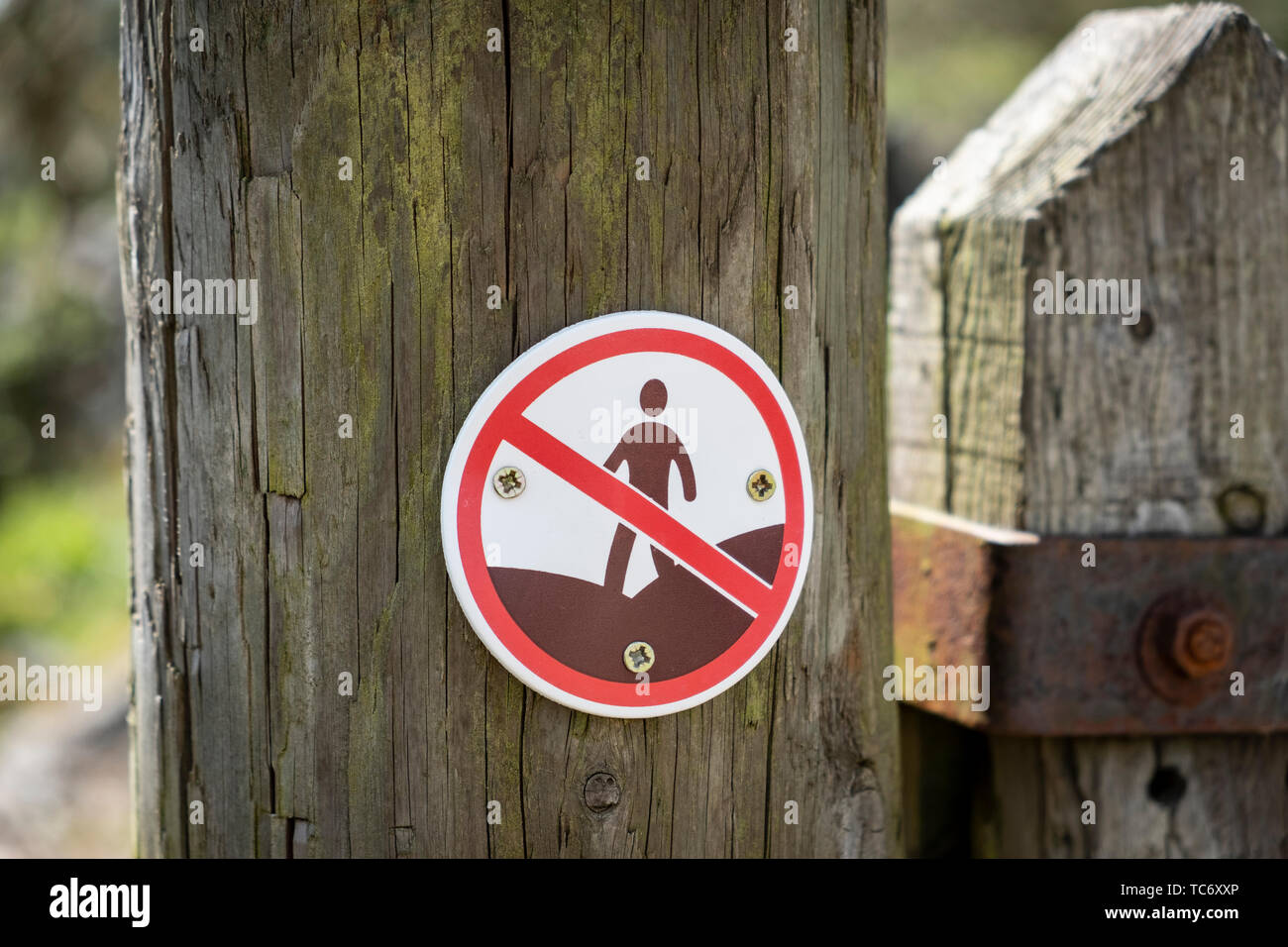 'Open Access Prohibition' sign located at the boundary of 'Access Land ...