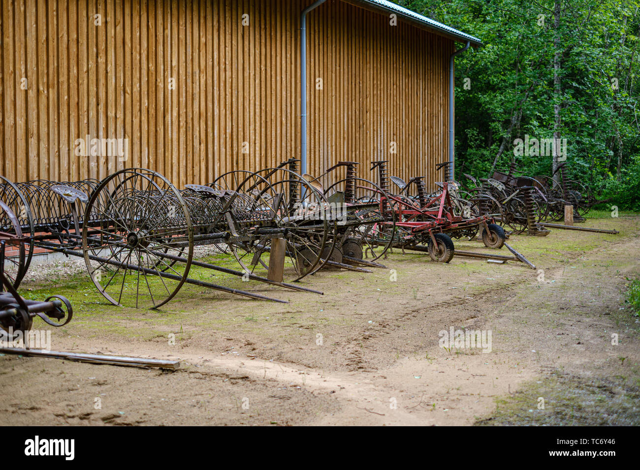 old rusty metal parts from old instruments and mechanics. historical ...
