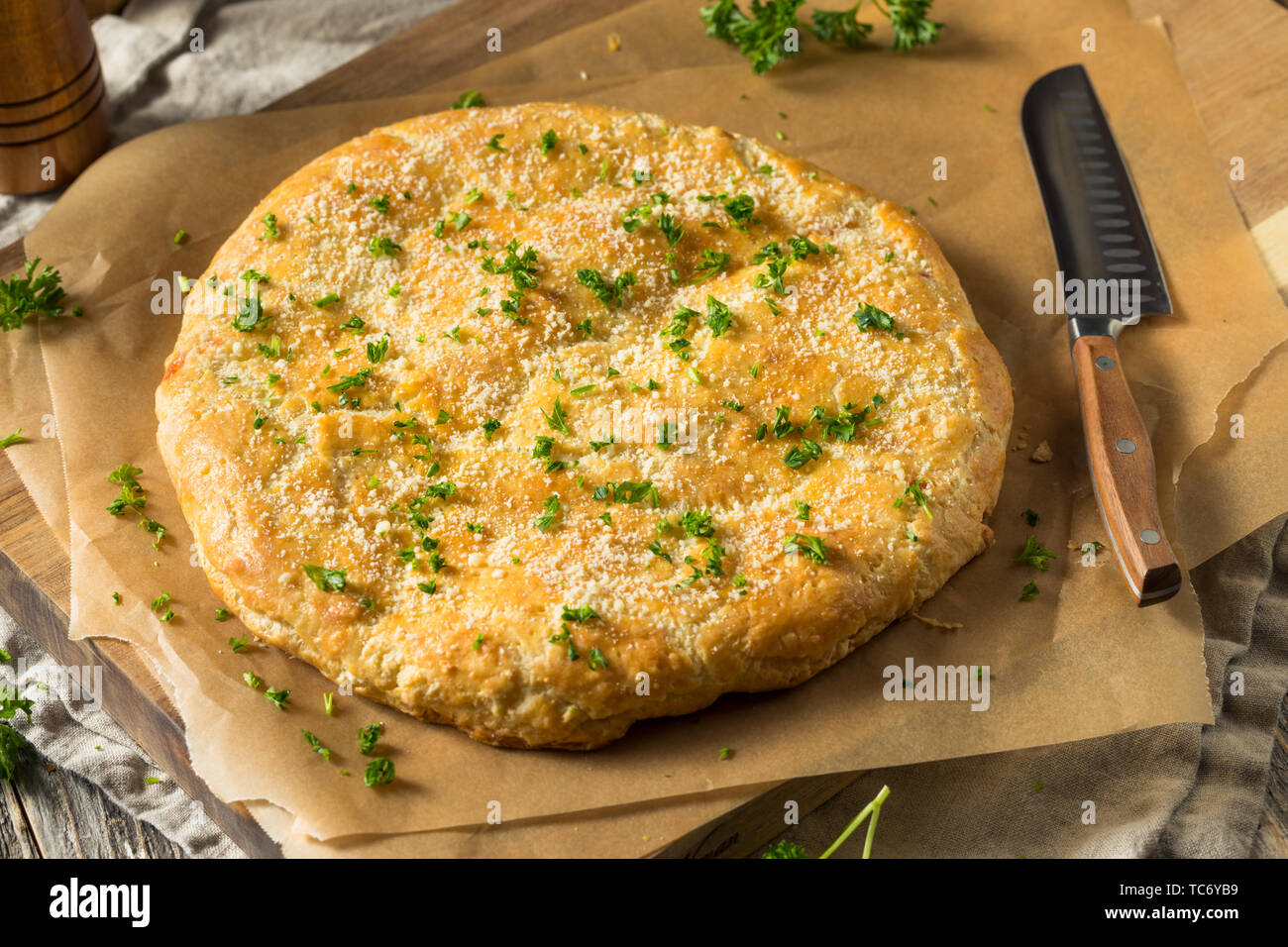 Homemade Russian Cheese Stuffed Bread with Parsley Stock Photo - Alamy