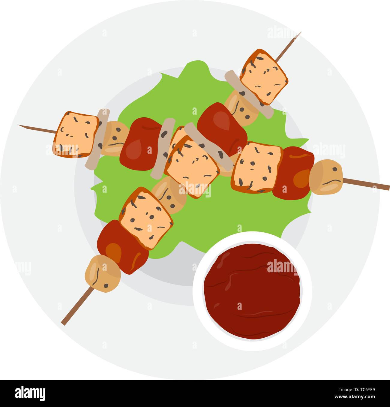 Top view dinner chicken Stock Vector Images - Alamy