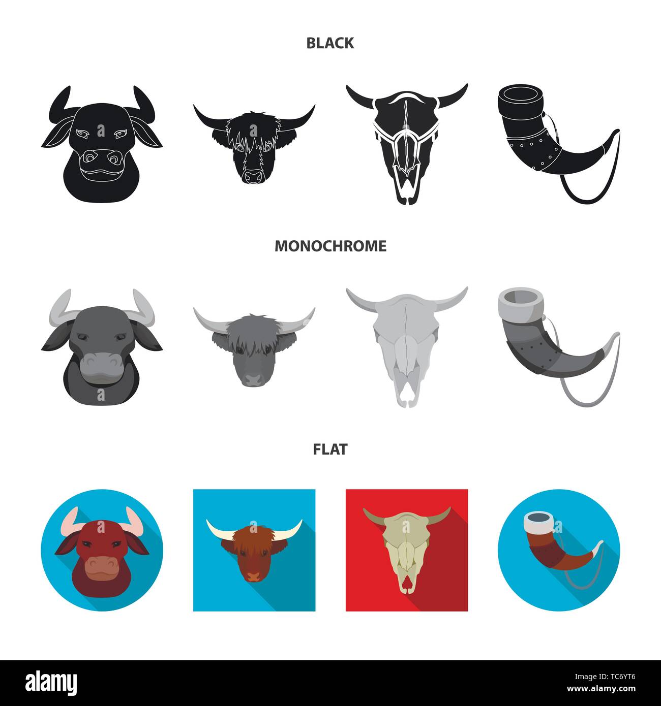 Vector illustration of antler and animal symbol. Set of antler and ...