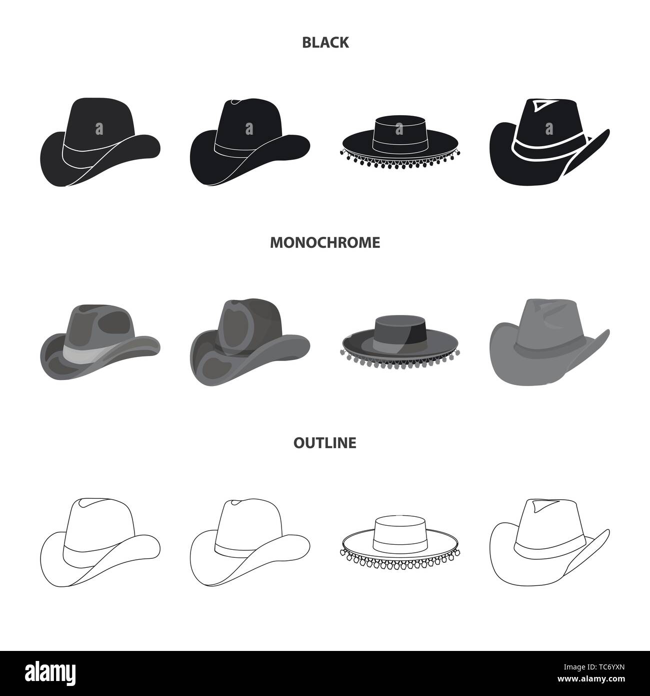 Vector design of hat and cap symbol. Collection of hat and model vector ...