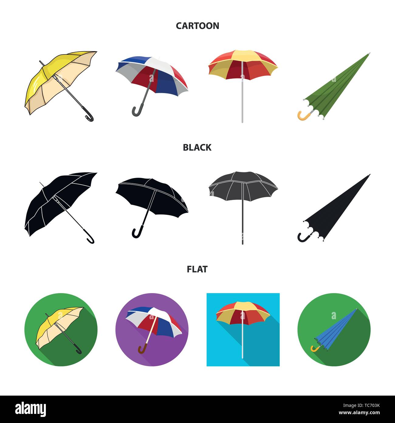 Vector design of umbrella and cloud logo. Set of umbrella and rain ...