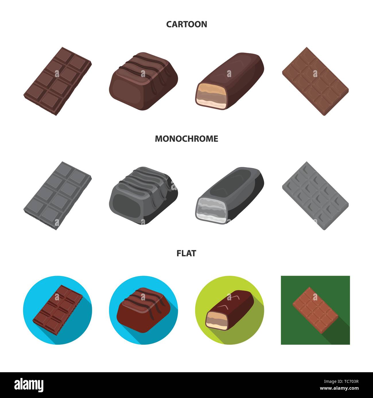 Vector design of chocolate and flavor icon. Set of chocolate and chunk ...