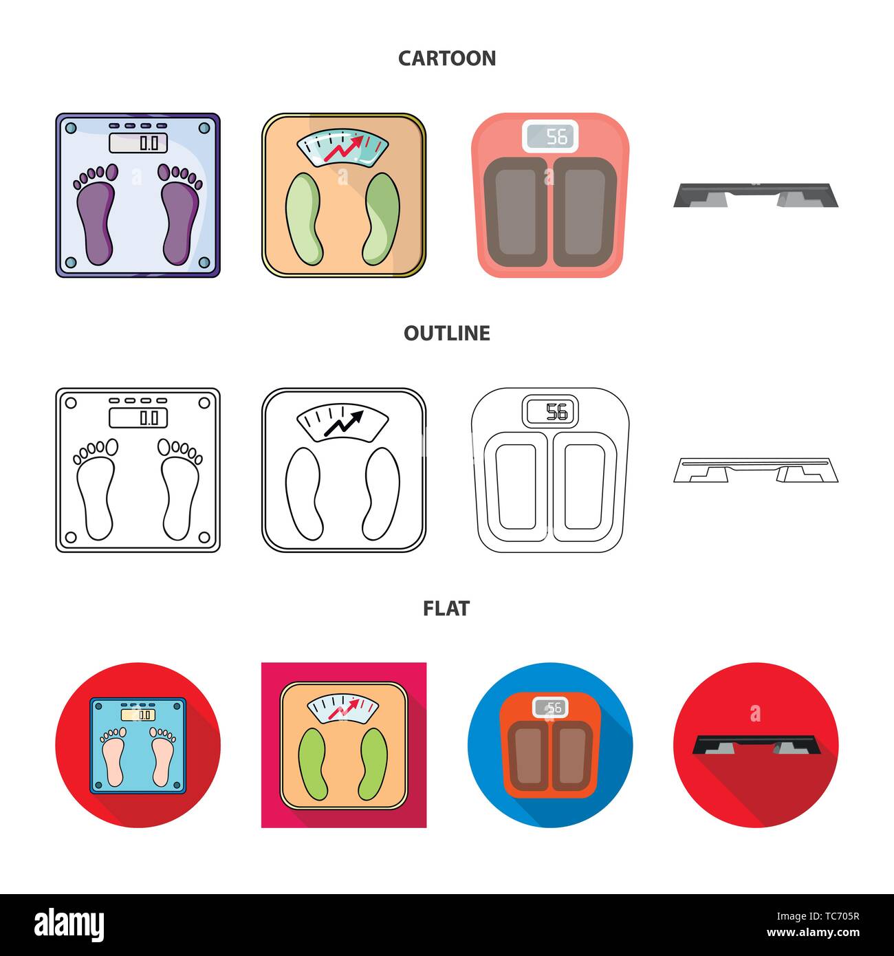 Vector illustration of weight and lab icon. Collection of weight and ...