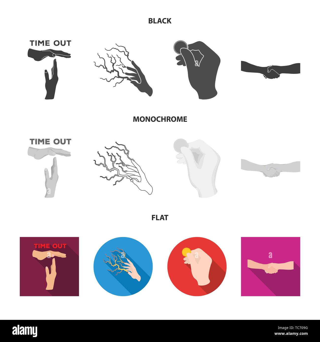 Isolated object of animated and thumb sign. Set of animated and gesture ...