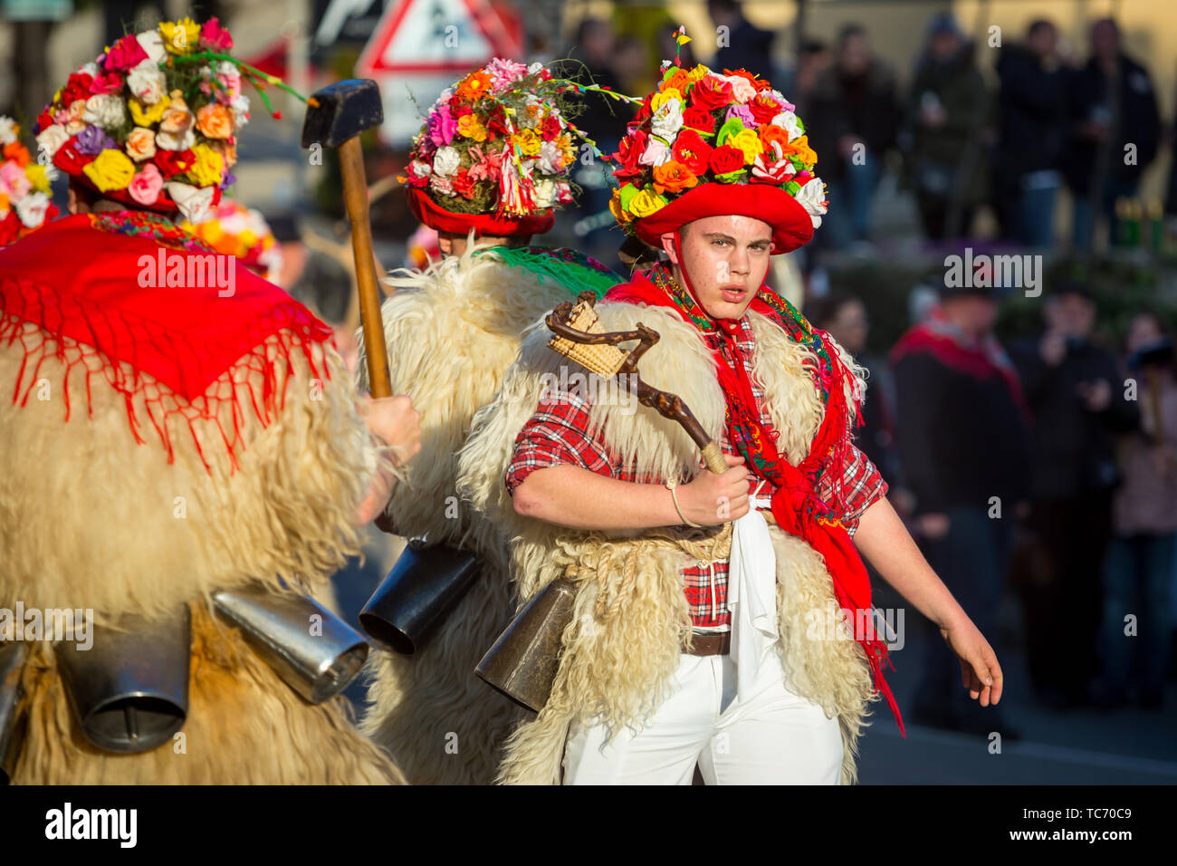 Matulji, Croatia - 3rd February, 2019 : Traditional carnival parade of ...