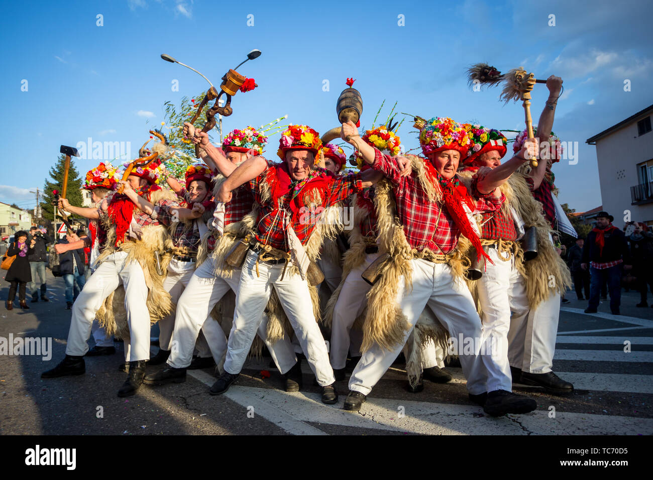 Matulji, Croatia - 3rd February, 2019 : Traditional carnival parade of ...