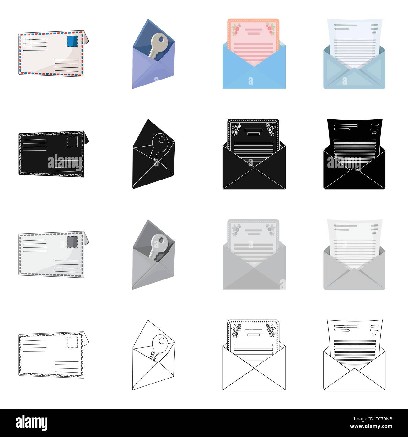 Vector illustration of card and christmas sign. Collection of card and ...